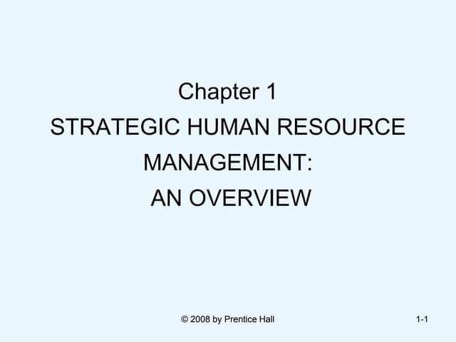Strategic Human Resource Management Ppt