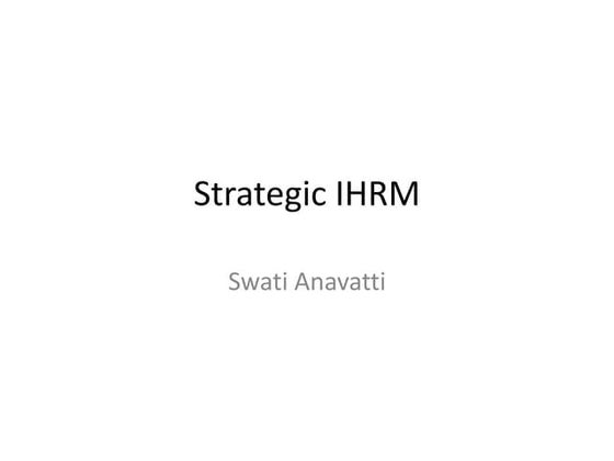 STRATEGIC HUMAN RESOURCE MANAGEMENT | PPT