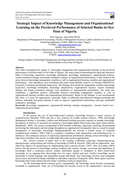 Concept of Learning Organization: Facilitators and Flow of Learning | PDF