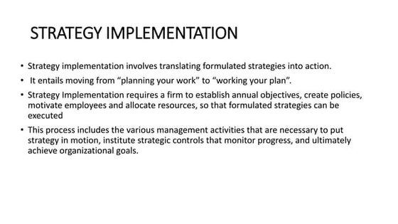 Strategy implementation | PPT