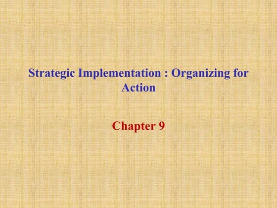 Strategy implementation | PPT