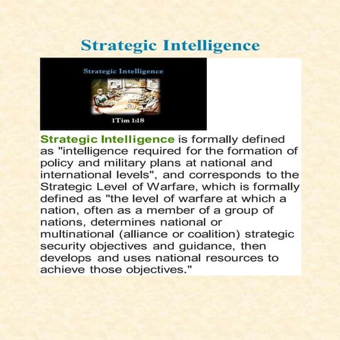 STRATEGIC INTELLIGENCE | PDF