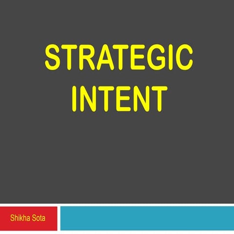 Strategic intent | PPT