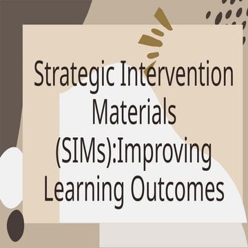 Strategic intervention material | PPT