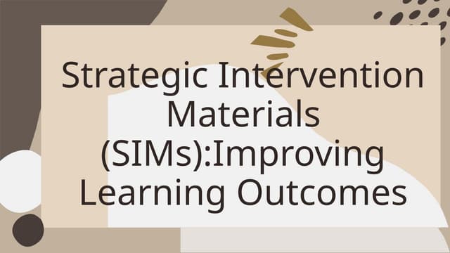 Strategic intervention material | PPT
