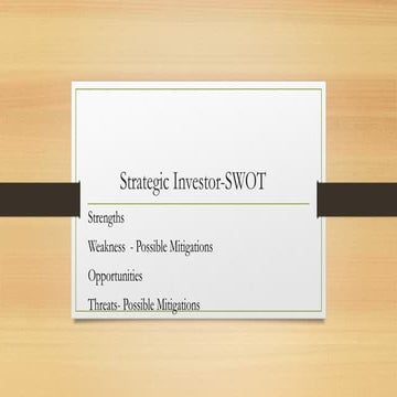 Strategic Investor-Strengths Weakness Opportunities Threats | PPTX