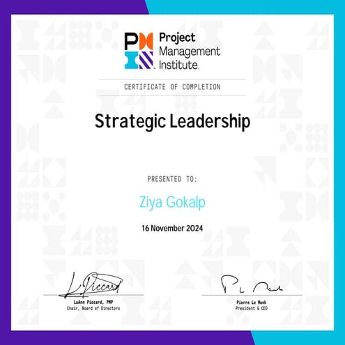Strategic Leadership Certificate from PMI | PDF