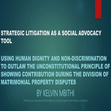 Strategic litigation as a social advocacy tool | PPTX