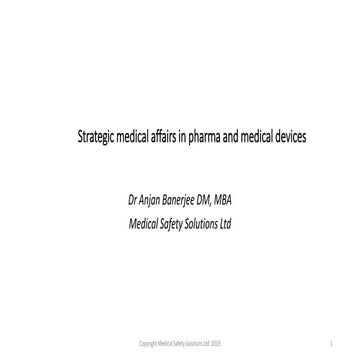 Strategic Medical Affairs in pharma and medical devices | PPTX