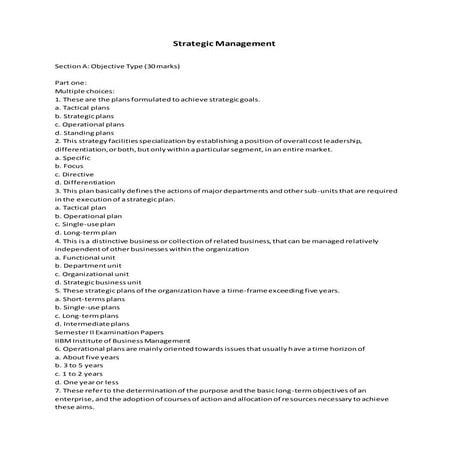 Strategic management | PDF