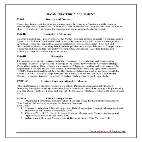 Strategic management | PDF