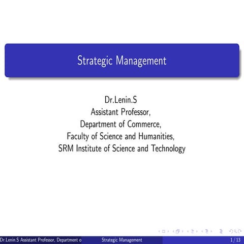 Key Components of Strategic Management in the Business | PDF