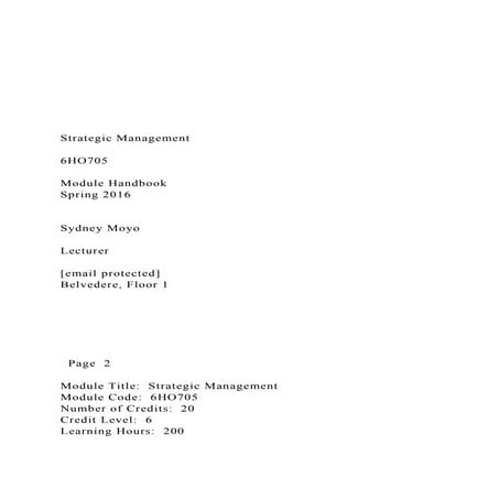 Strategic Management 6HO705 Module Handbook .docx