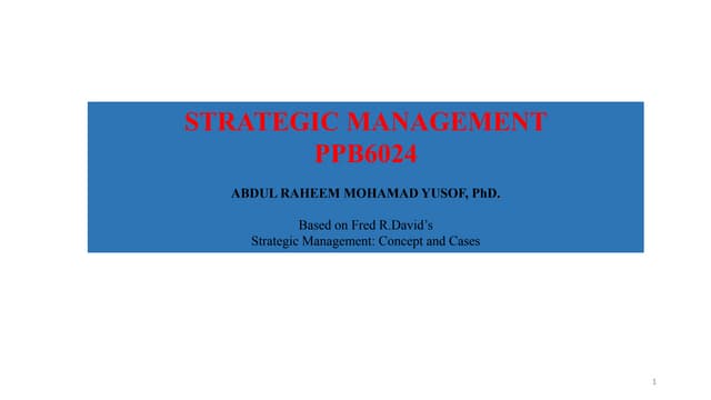 Chapter-3 External Assessment in Strategic Management | PPTX