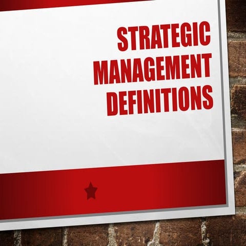 Strategic management definitions | PPSX | Business Administration ...