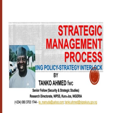 STRATEGIC MANAGEMENT PROCESS - Featuring Policy-Strategy Interlock | PPTX