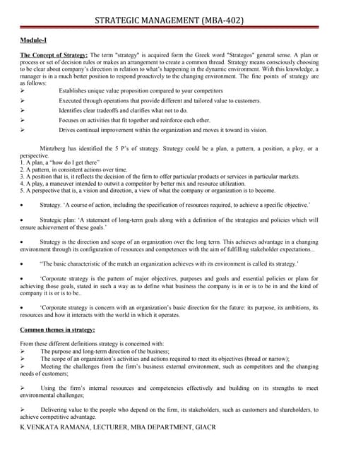 Assignment on Strategic Management | PDF