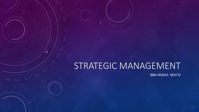 Strategic management ppt | PPTX