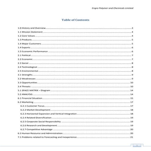 Strategic management report engro polymer and chemicals limited | DOCX