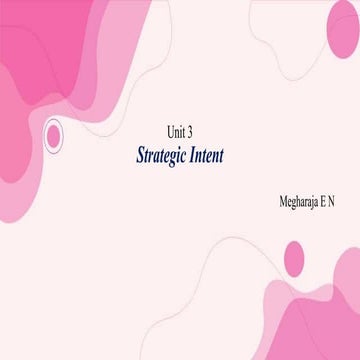 Strategic Intent, strategic management, strategy, mission and visions ...