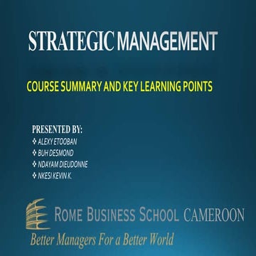 STRATEGIC MANAGEMENT | PPT