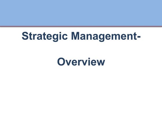 Strategic management and strategic planning | PPTX