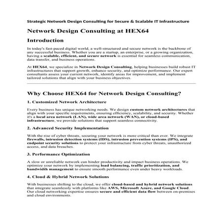 Strategic Network Design Consulting for Secure | PDF