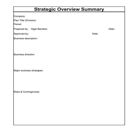 Strategic Planning Template | XLS