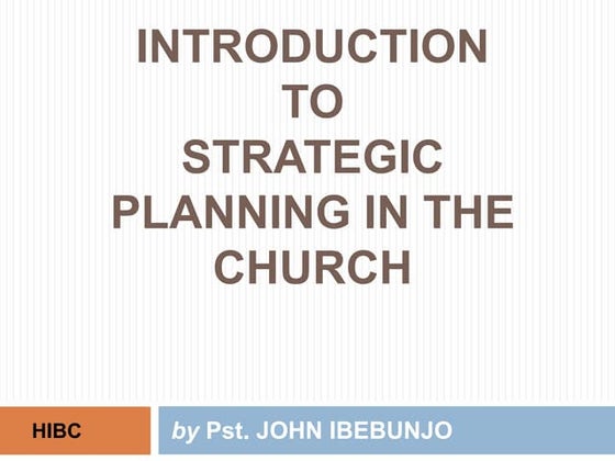 Sample church strategic plan | PPTX