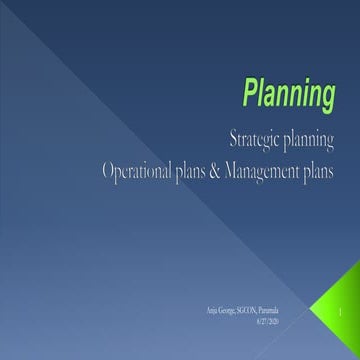 Strategic planning and Operational palns | PPT