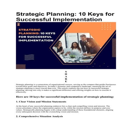 Strategic Planning: 10 Effective Keys for Successful Implementation | Future Education Magazine ...