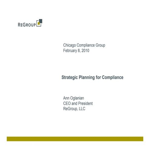 Strategic Planning For Compliance | PDF