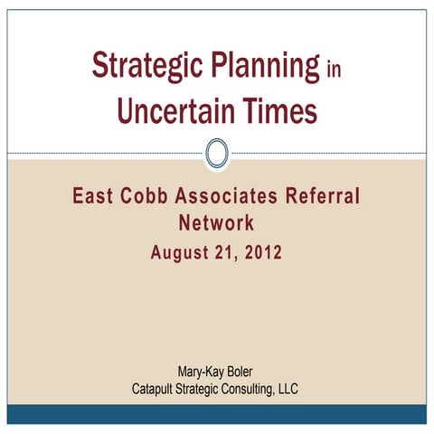 Strategic Planning in Uncertain Times | PPTX