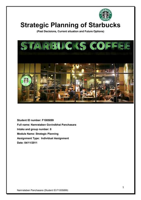 Starbucks, Strategic Management | PPT