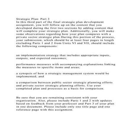 Strategic Plan Part 3In this third part of the final strategic .docx