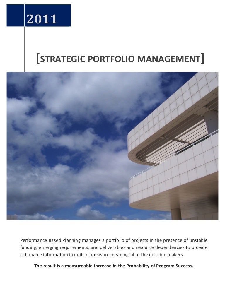 Strategic portfolio management