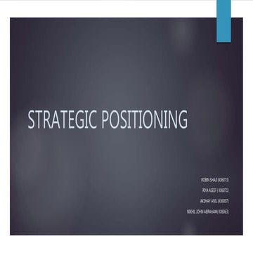 Strategic positioning | PPT