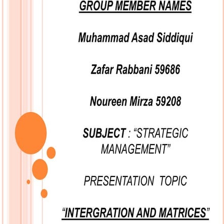 Strategic presentation | PPT