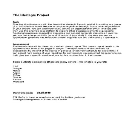 Strategic Project Pdf