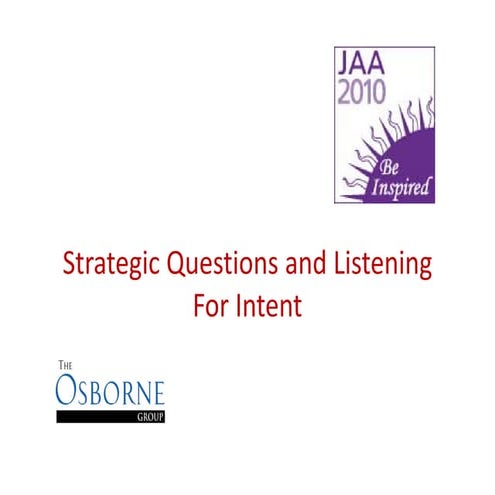 Strategic Questions and Listening | PDF