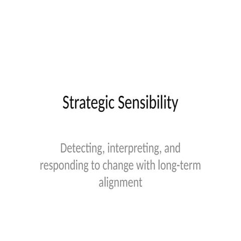 Strategic Sensibility and its Key Cardinals | PPTX