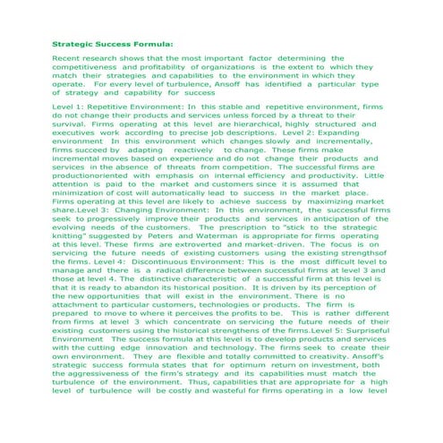 Strategic success formula | PDF