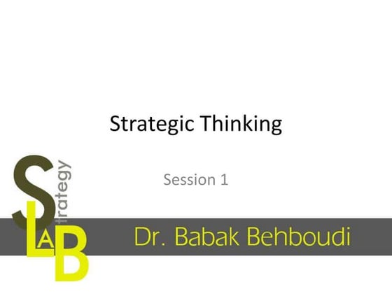 Strategic thinking, critical thinking and problem solving | PPT