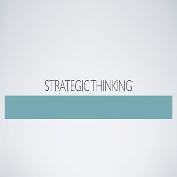 Strategic Thinking | PDF