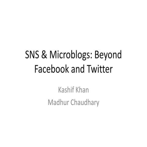 Strategic uses of sns & microblogs | PPT