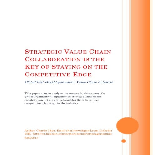 Strategic value chain collaboration management case study | PDF