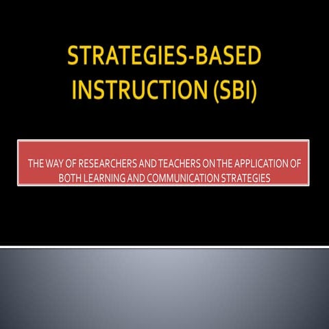 Strategies based instruction | PPTX