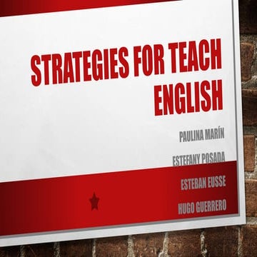 Strategies for teaching english | PPTX