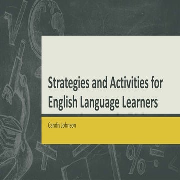 Strategies and activities for english language learners | PPT
