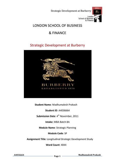 Marketing Mix of Burberry Company 2011 | PDF
